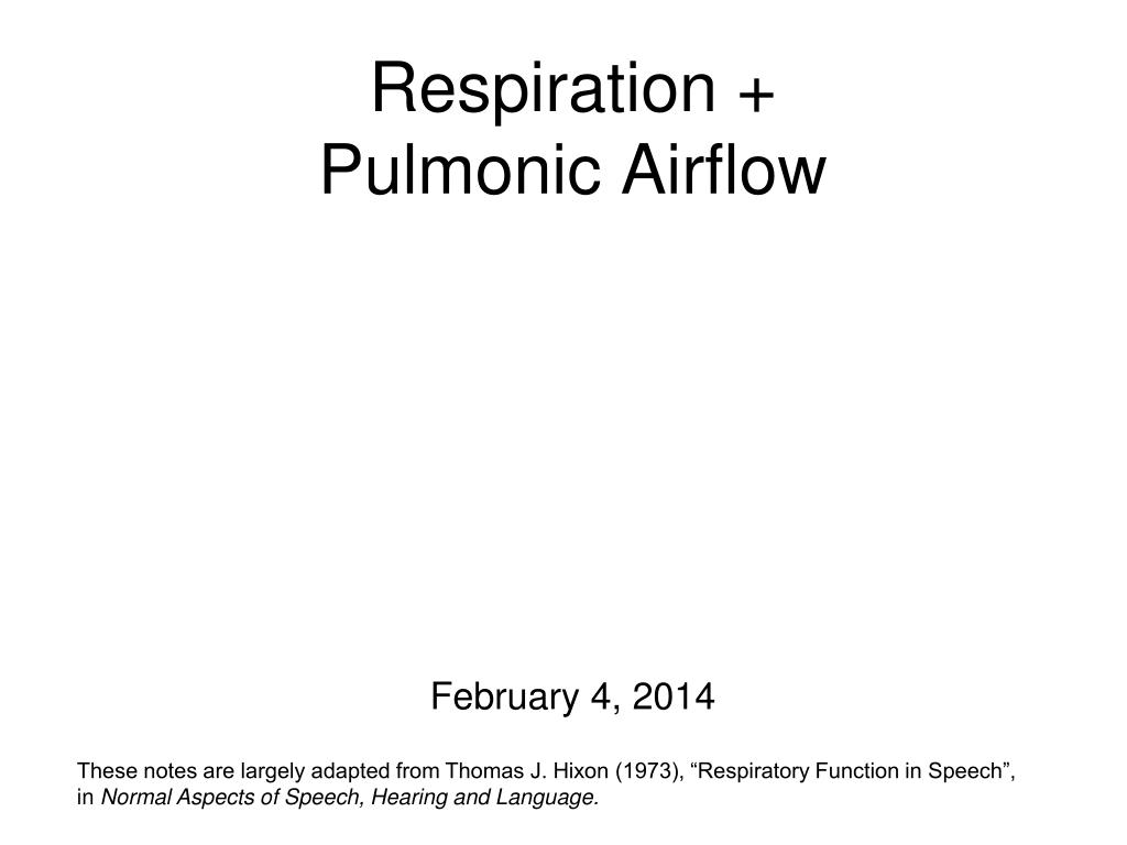 PPT - Respiration + Pulmonic Airflow PowerPoint Presentation, free ...
