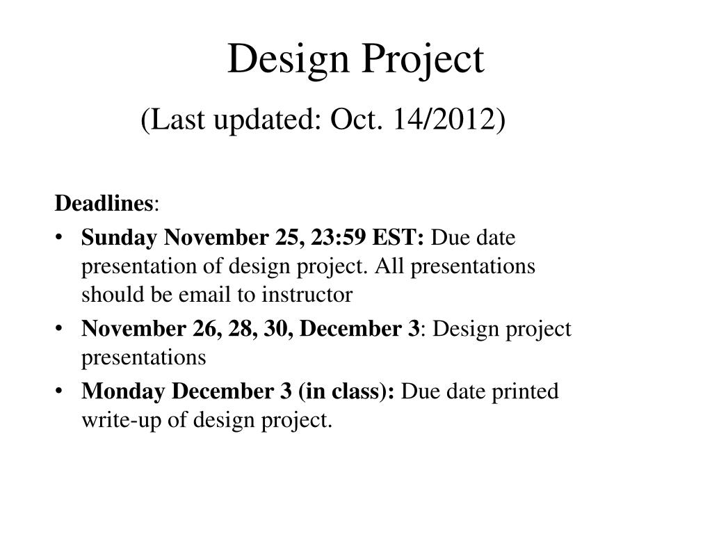 PPT - Design Project PowerPoint Presentation, free download - ID:1761763