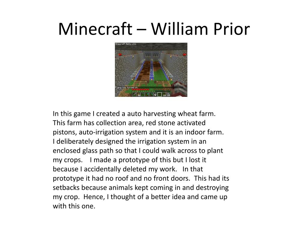 PPT - Minecraft – William Prior PowerPoint Presentation, free download ...