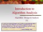 PPT - Introduction to Algorithm Analysis PowerPoint Presentation, free download - ID:332102