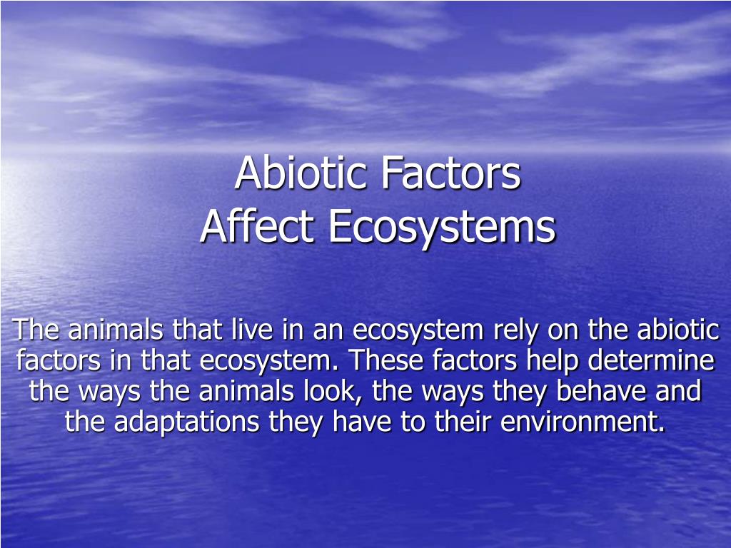 PPT - Abiotic Factors Affect Ecosystems PowerPoint Presentation, free ...