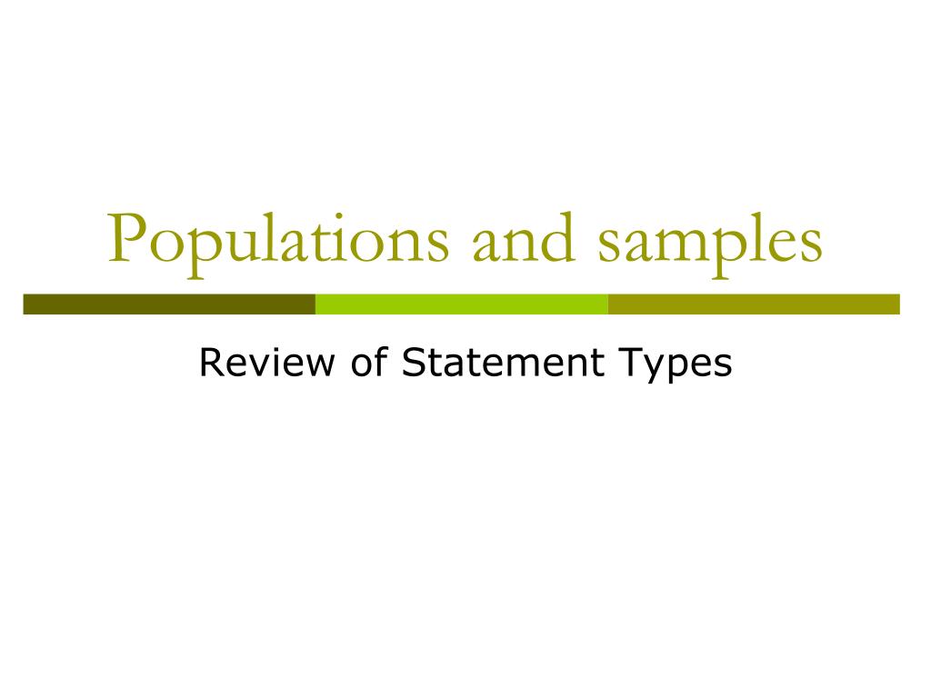 PPT - Populations and samples PowerPoint Presentation, free download ...