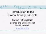 PPT - THE PRECAUTIONARY PRINCIPLE IN INTERNATIONAL ENVIRONMENTAL LAW ...