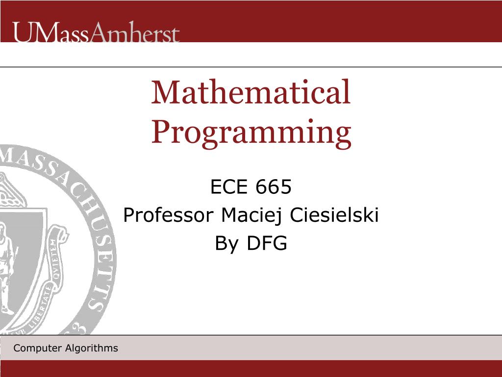 PPT - Mathematical Programming PowerPoint Presentation, free download ...