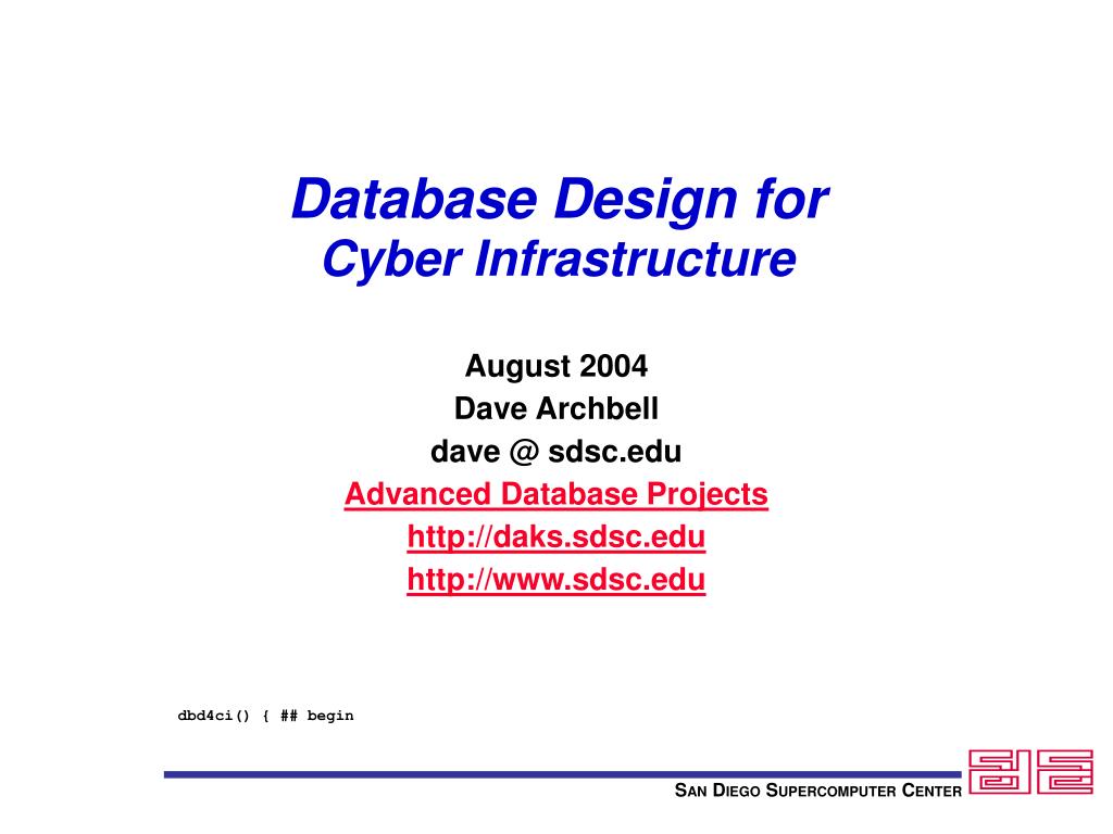 PPT - Database Design for Cyber Infrastructure PowerPoint Presentation ...