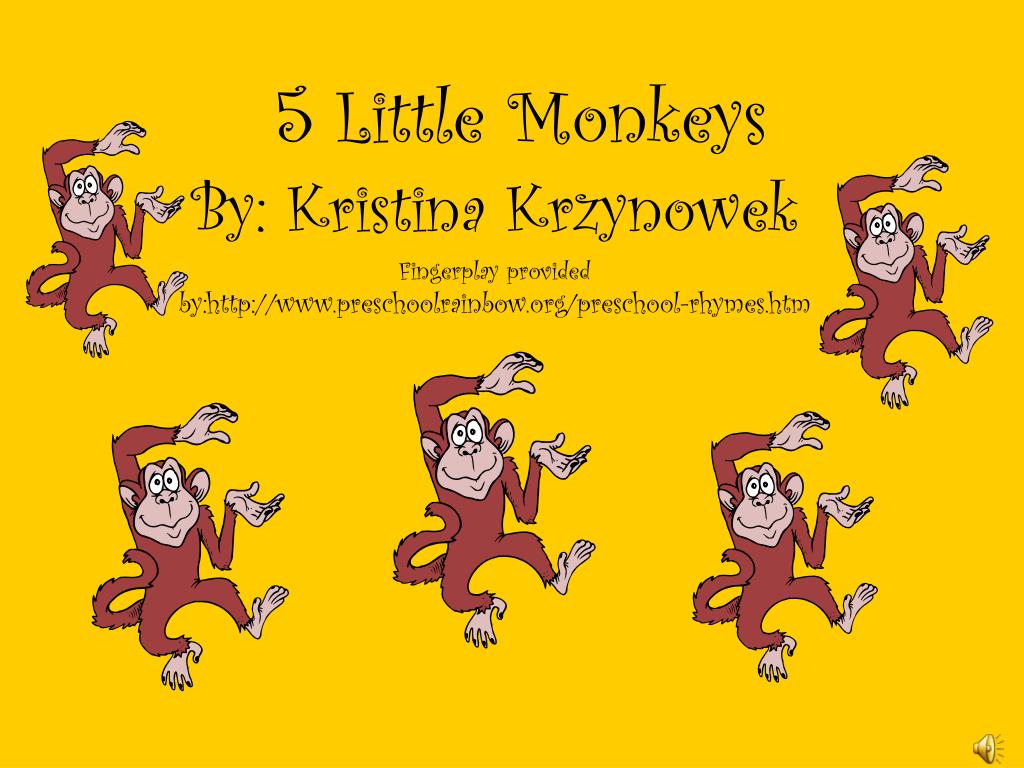PPT - 5 Little Monkeys PowerPoint Presentation, free download - ID:1775370