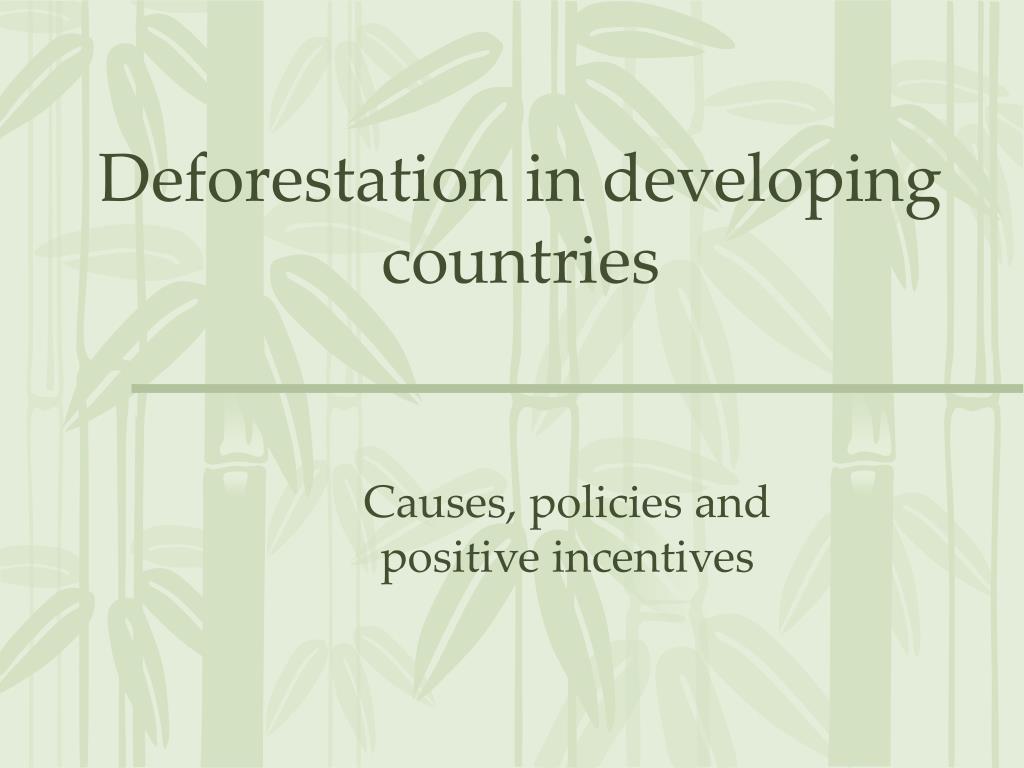 PPT - Deforestation in developing countries PowerPoint Presentation ...
