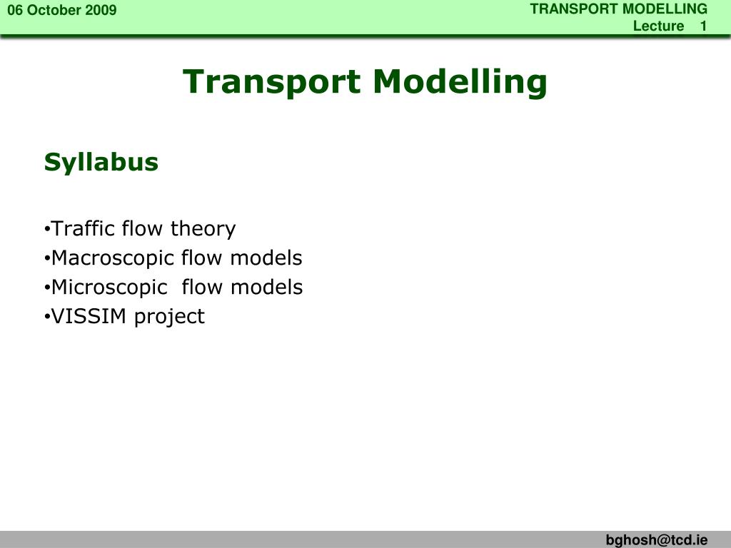 PPT - Transport Modelling PowerPoint Presentation, free download - ID ...