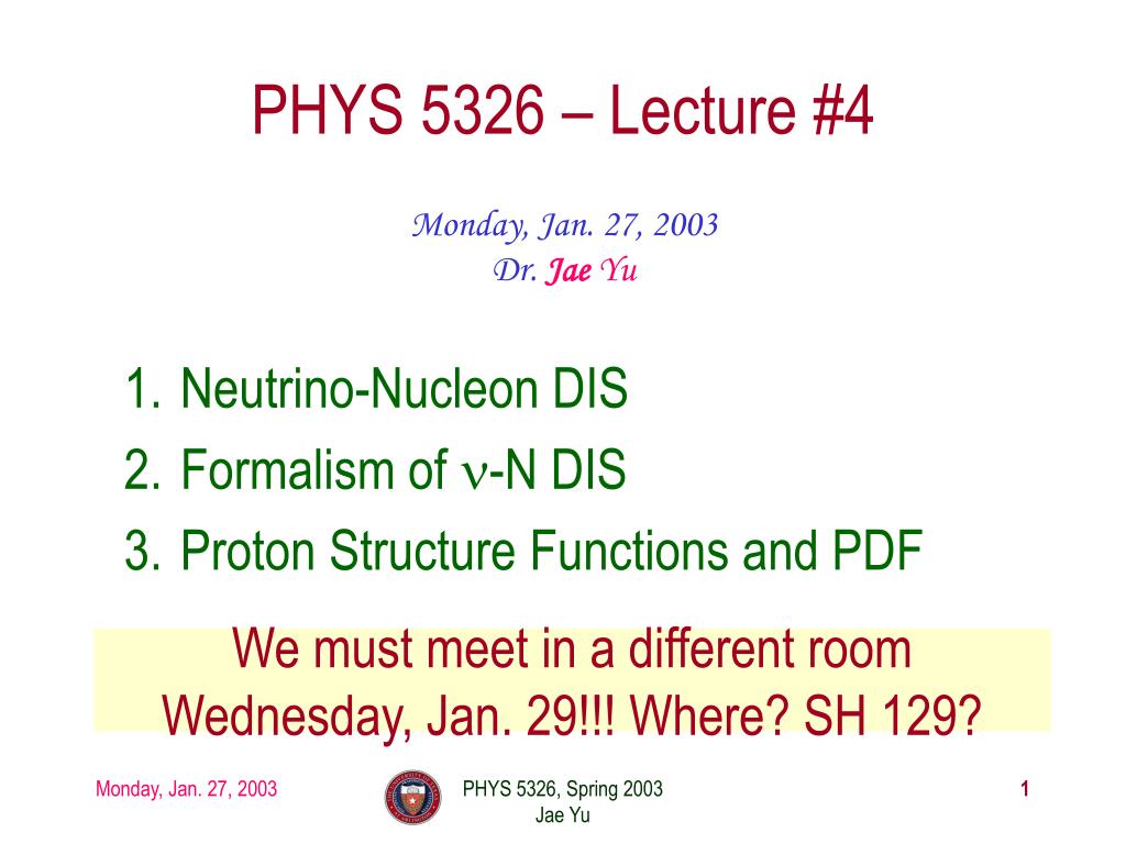 PPT - PHYS 5326 – Lecture #4 PowerPoint Presentation, free download - ID:1780825