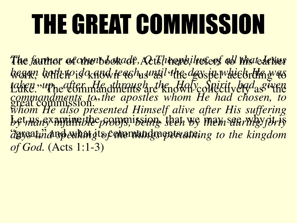 PPT - THE GREAT COMMISSION PowerPoint Presentation, free download - ID ...