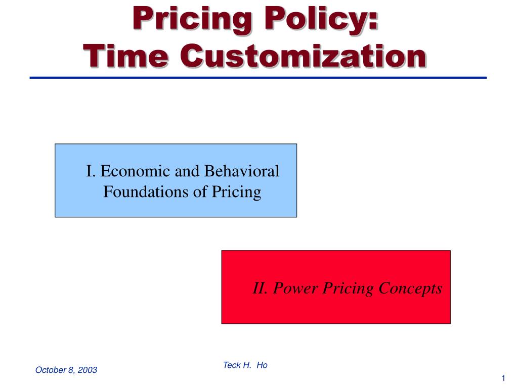PPT - Pricing Policy: Time Customization PowerPoint Presentation, free ...