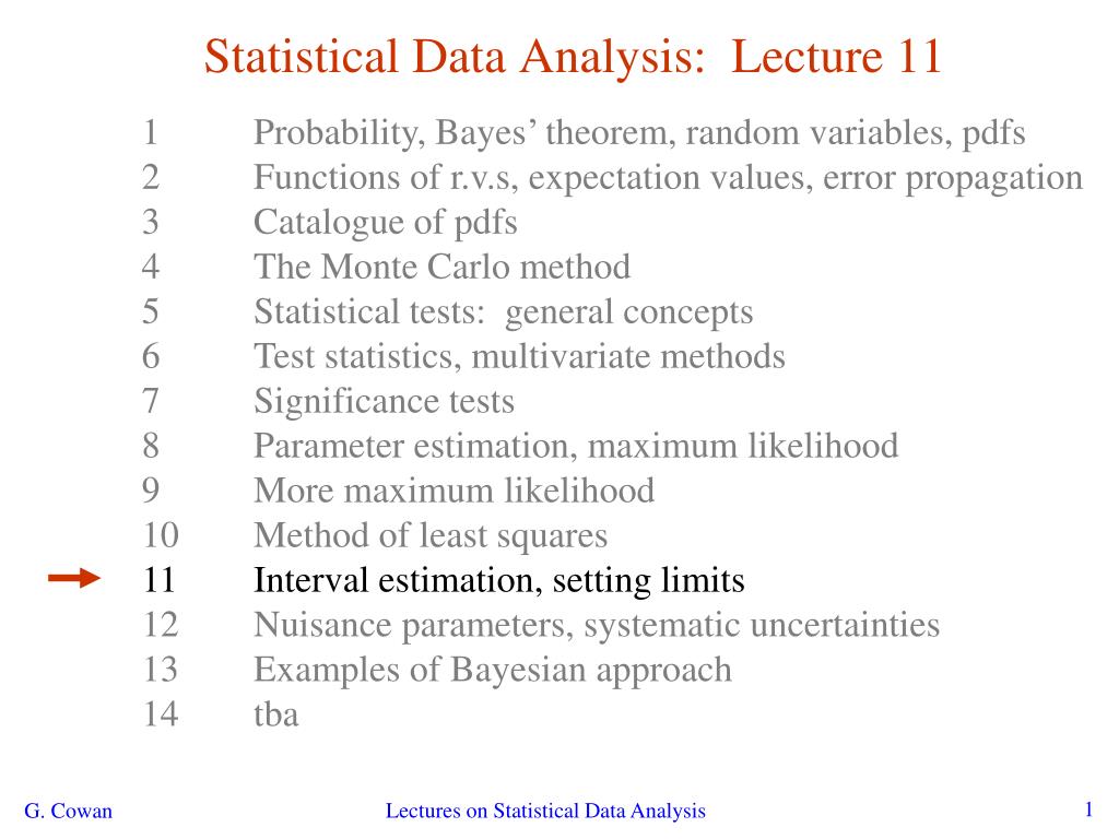 PPT - Statistical Data Analysis: Lecture 11 PowerPoint Presentation ...