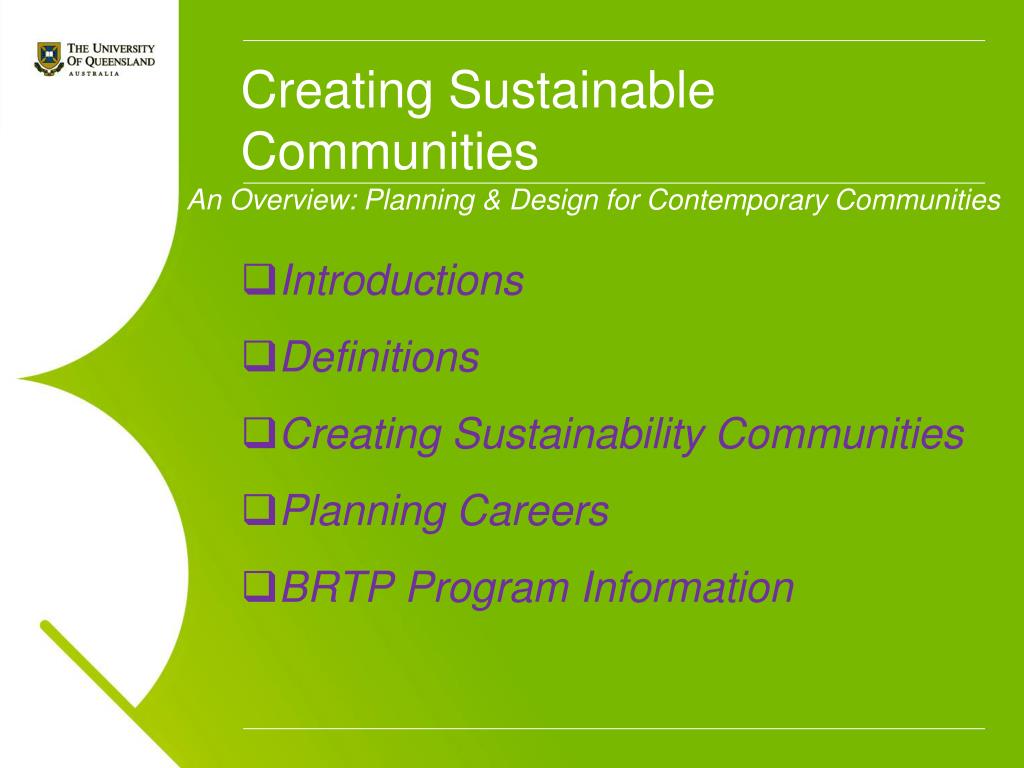 PPT - Creating Sustainable Communities PowerPoint Presentation, free ...