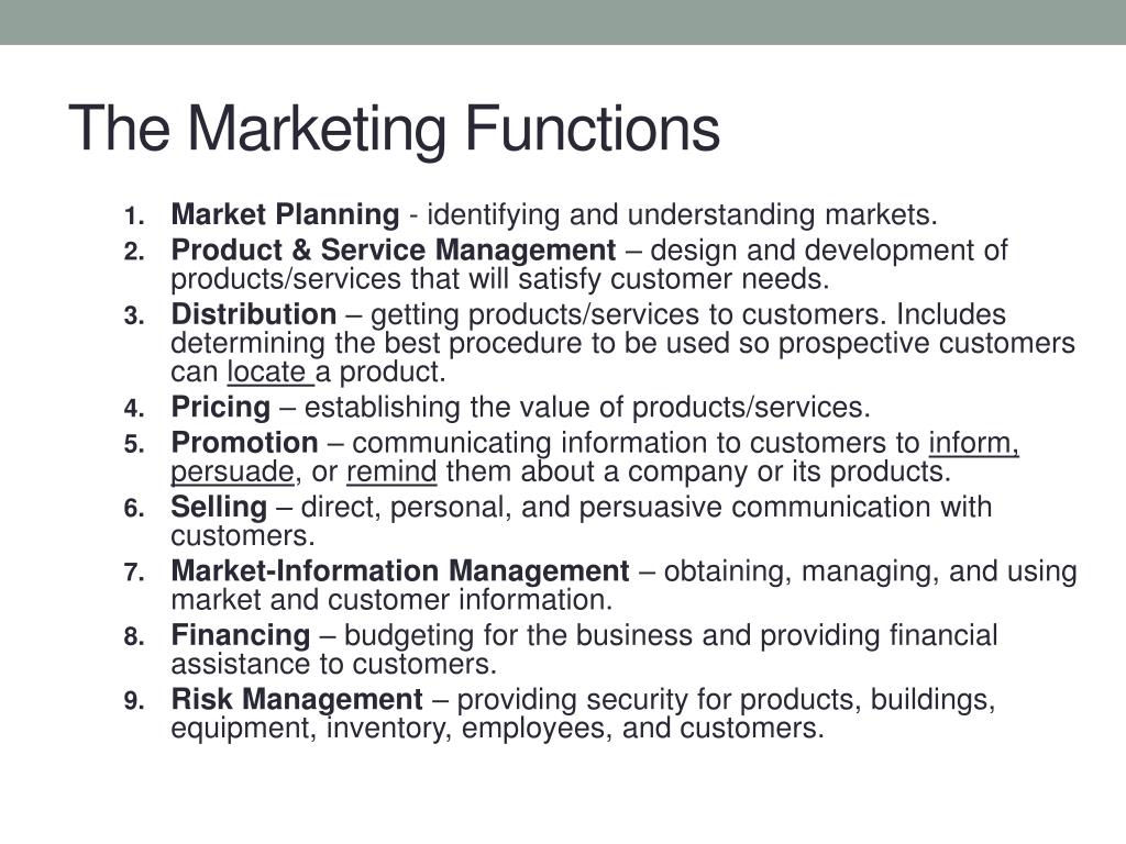 PPT - The Marketing Functions PowerPoint Presentation, free download ...