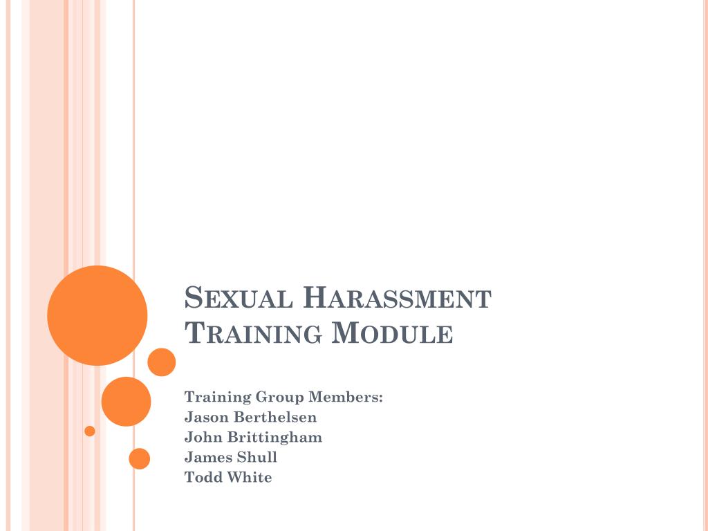 PPT - Sexual Harassment Training Module PowerPoint Presentation, free ...