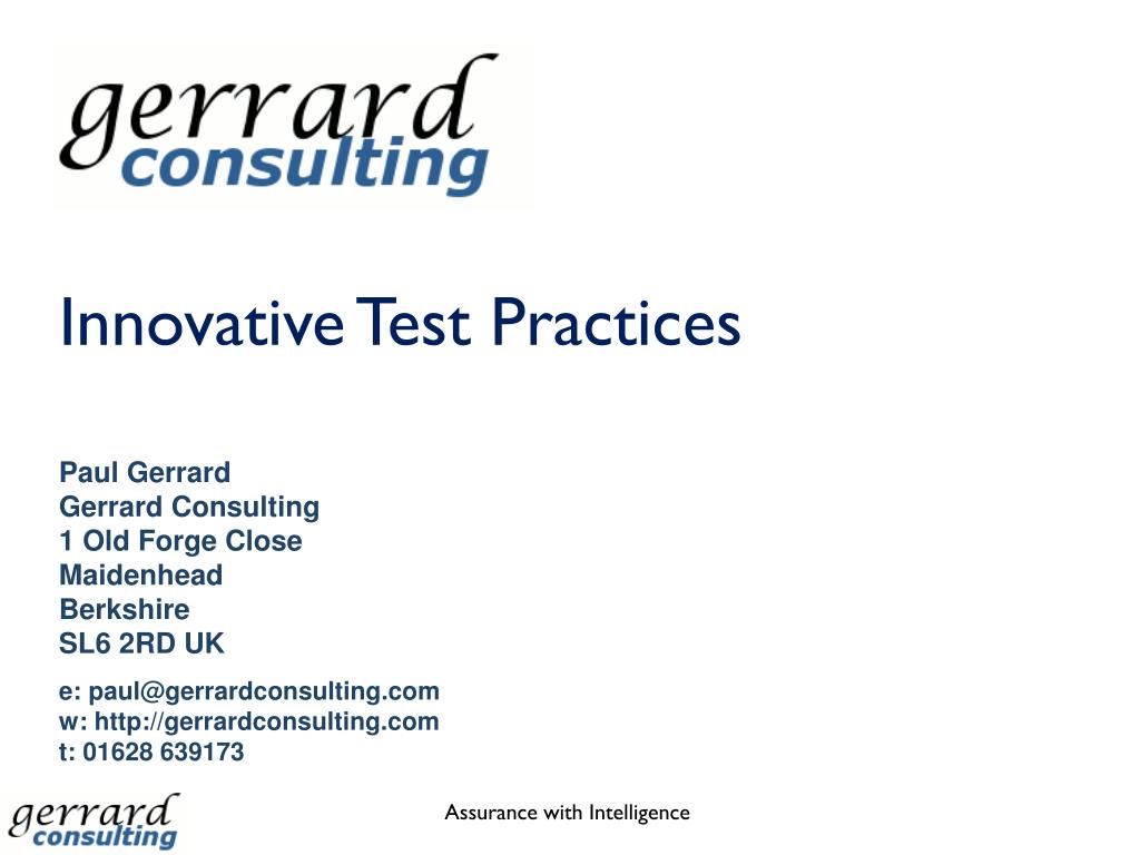 PPT - Innovative Test Practices PowerPoint Presentation, free download ...