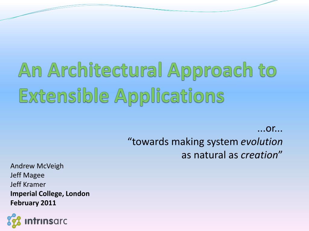 PPT - An Architectural Approach to Extensible Applications PowerPoint ...