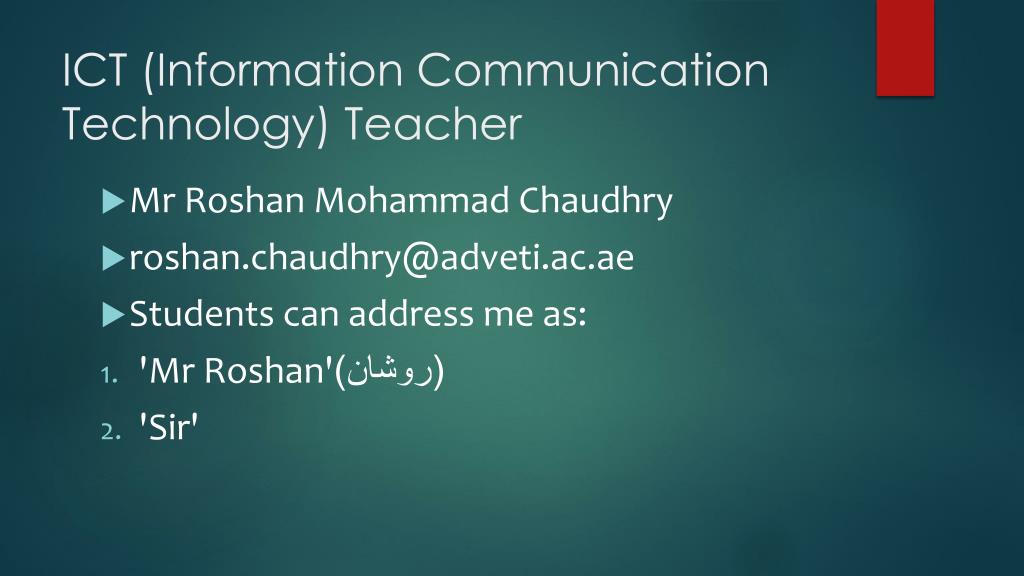 PPT - ICT (Information Communication Technology) Teacher PowerPoint ...