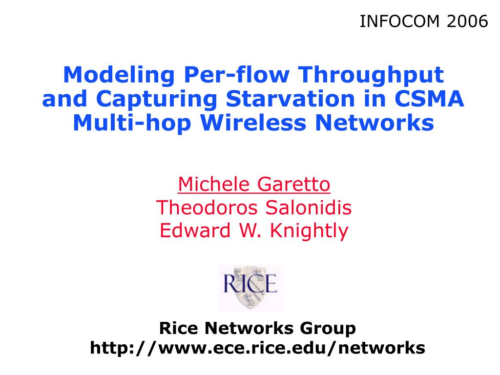 PPT - Modeling Per-flow Throughput and Capturing Starvation in CSMA ...
