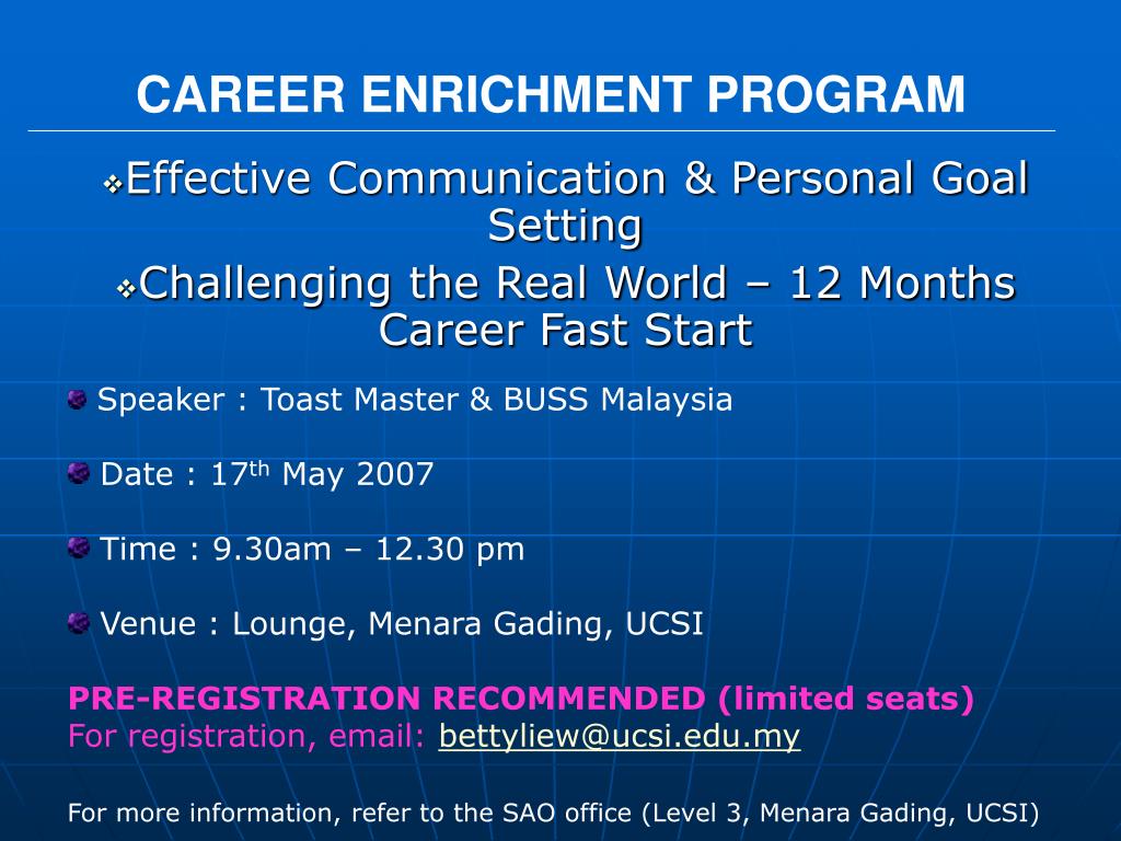PPT - CAREER ENRICHMENT PROGRAM PowerPoint Presentation, free download ...