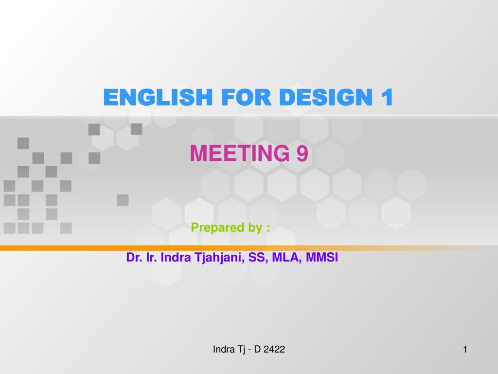 PPT - ENGLISH FOR DESIGN 1 PowerPoint Presentation, free download - ID ...
