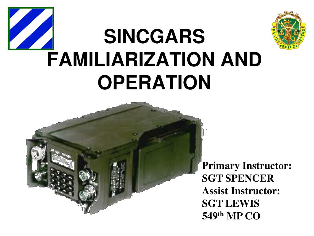 PPT - SINCGARS FAMILIARIZATION AND OPERATION PowerPoint Presentation ...