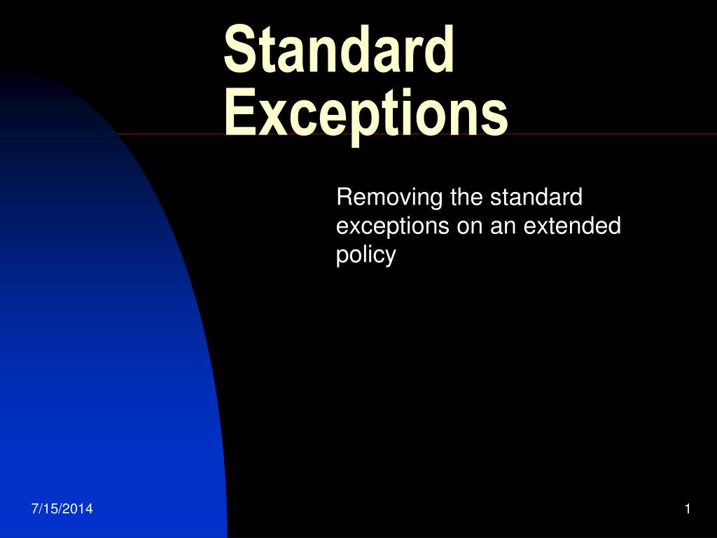 PPT - Standard Exceptions PowerPoint Presentation, free download - ID:1797258