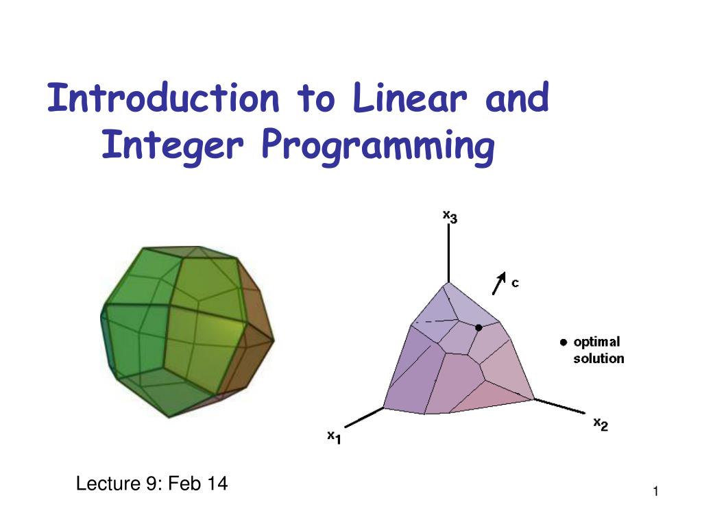 PPT - Introduction to Linear and Integer Programming PowerPoint ...