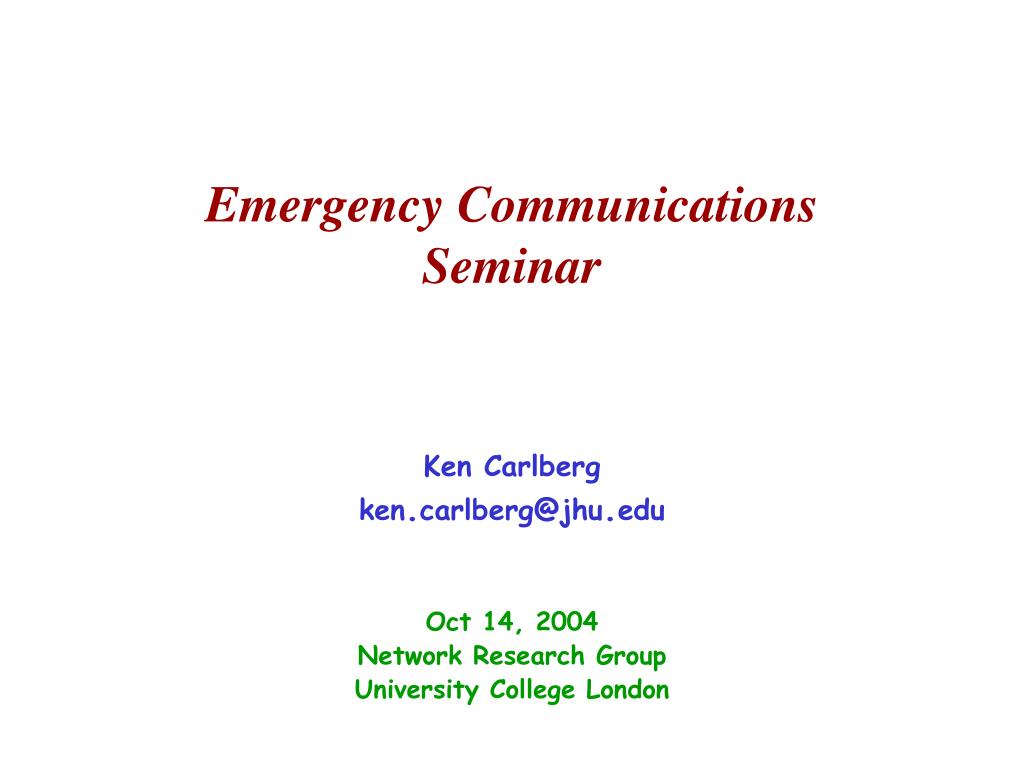 PPT - Emergency Communications Seminar PowerPoint Presentation, free ...
