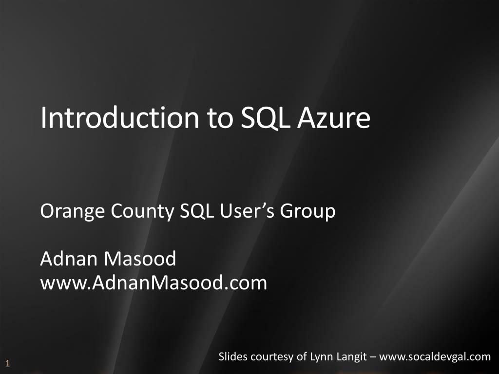 PPT - Introduction to SQL Azure PowerPoint Presentation, free download ...