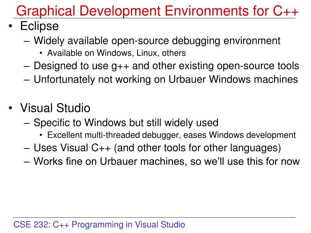 PPT - Efficient C++ Development Tools: Eclipse vs Visual Studio Comparison PowerPoint ...