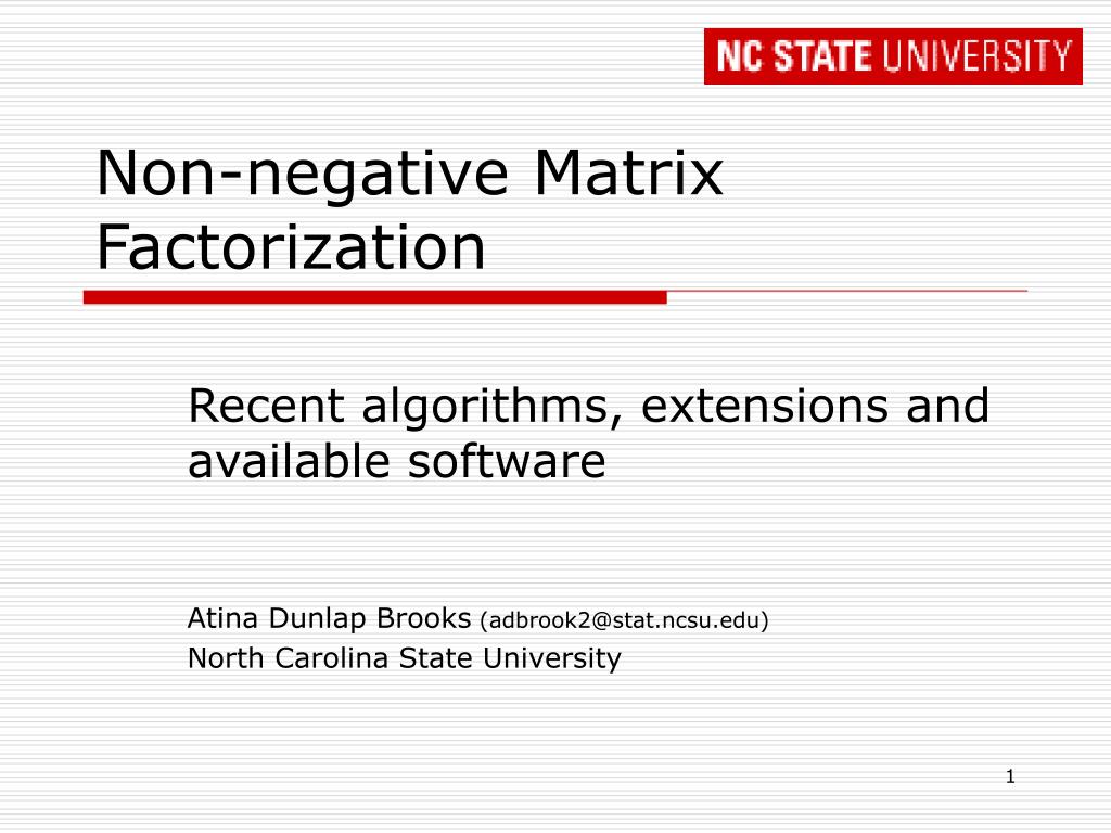 PPT - Non-negative Matrix Factorization PowerPoint Presentation, free ...