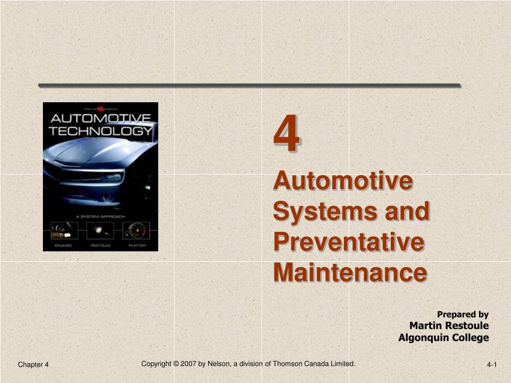 PPT - Automotive Systems and Preventative Maintenance PowerPoint ...