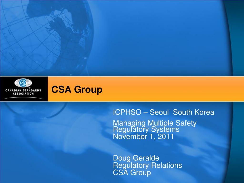 PPT - CSA Group PowerPoint Presentation, free download - ID:1807570