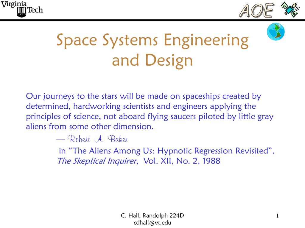 PPT - Space Systems Engineering and Design PowerPoint Presentation ...