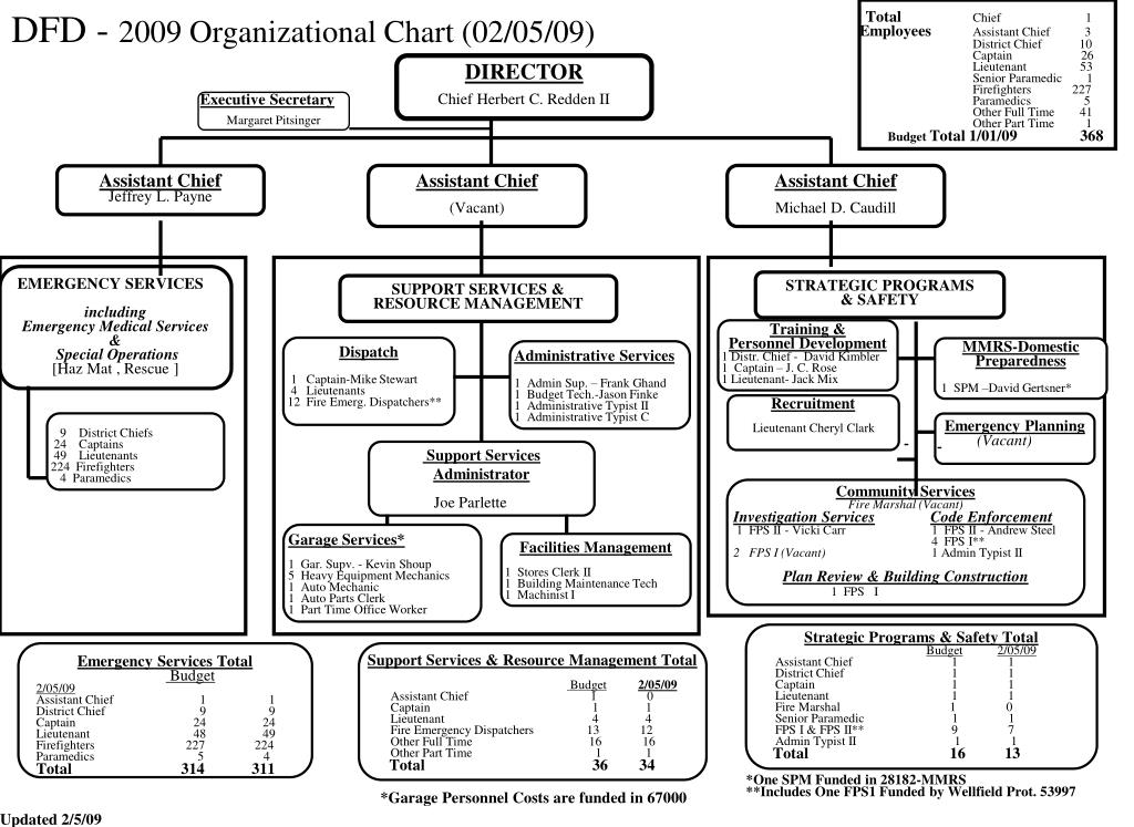 PPT - DFD - 2009 Organizational Chart (02/05/09) PowerPoint ...