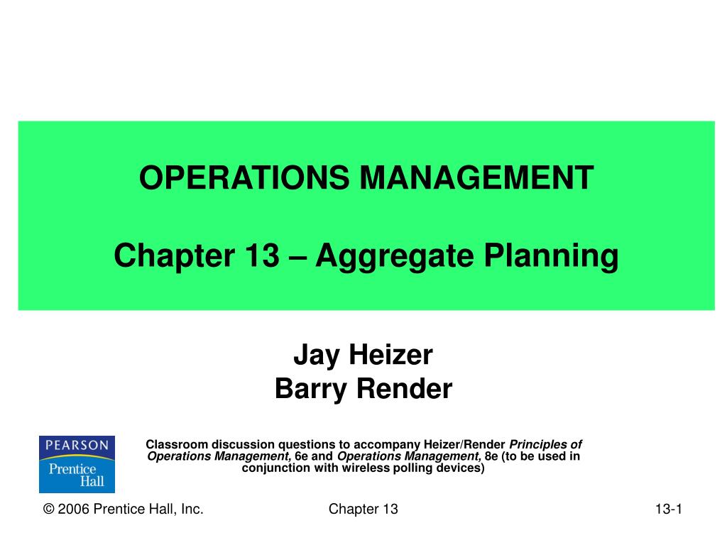 PPT - OPERATIONS MANAGEMENT Chapter 13 – Aggregate Planning PowerPoint ...