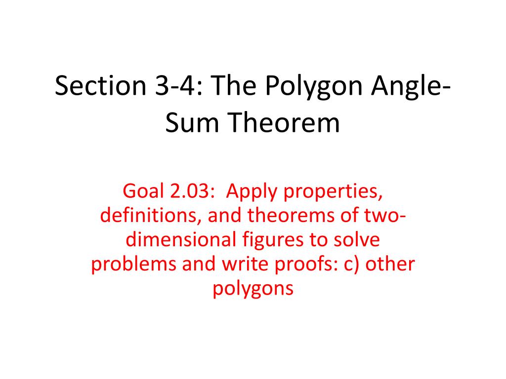 PPT - Section 3-4: The Polygon Angle-Sum Theorem PowerPoint ...