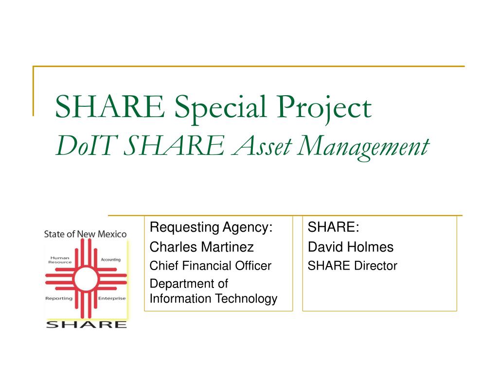 PPT - SHARE Special Project DoIT SHARE Asset Management PowerPoint ...