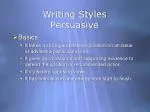 PPT - Writing Styles PowerPoint Presentation, free download - ID:1938580