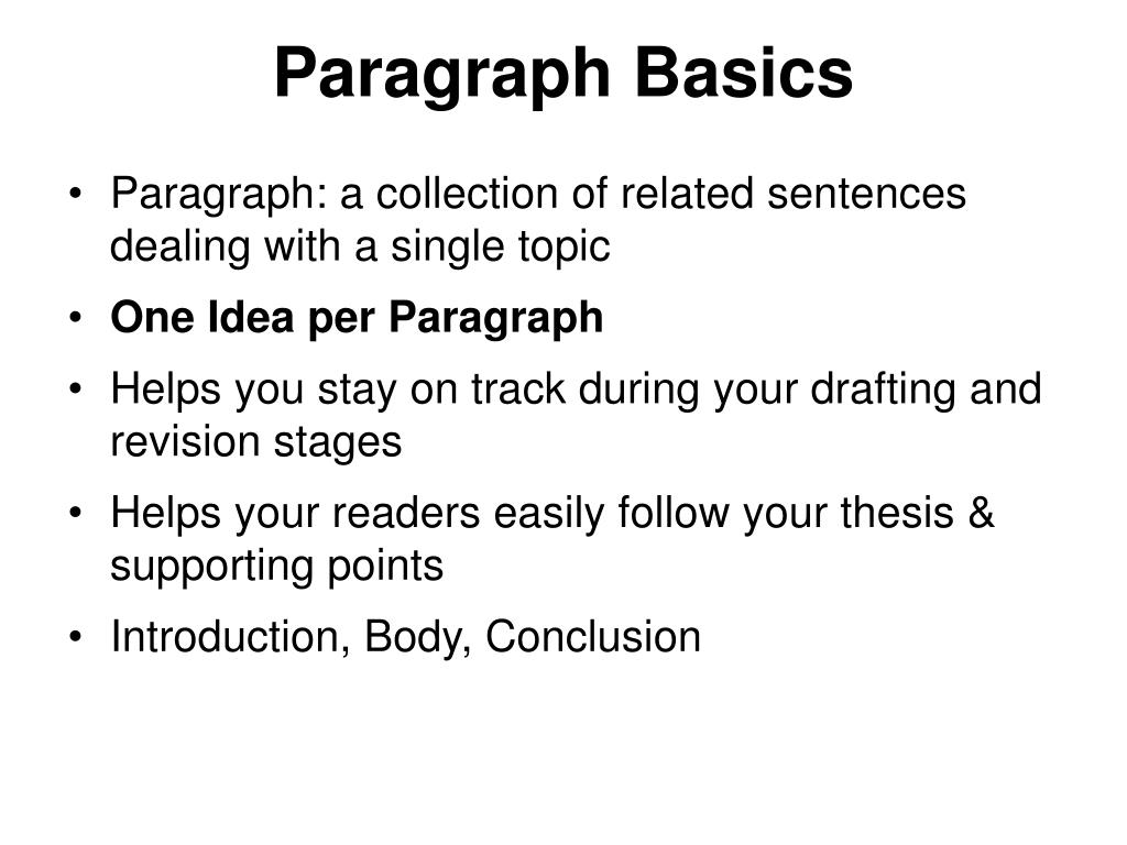 PPT - Paragraph Basics PowerPoint Presentation, free download - ID:1829358