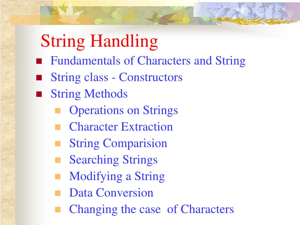 PPT - String Handling PowerPoint Presentation, free download - ID:1830795