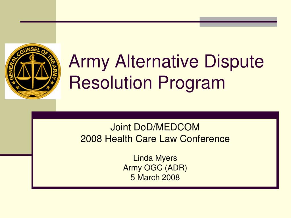 PPT - Army Alternative Dispute Resolution Program PowerPoint ...