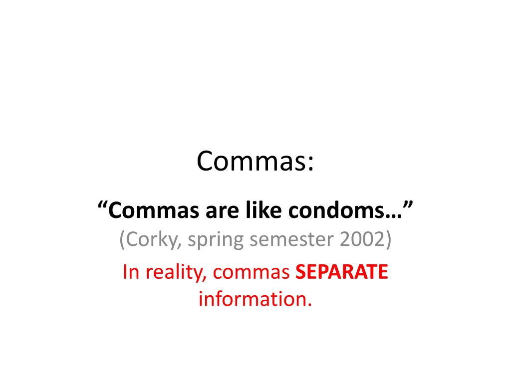PPT - Commas: PowerPoint Presentation, free download - ID:1832280