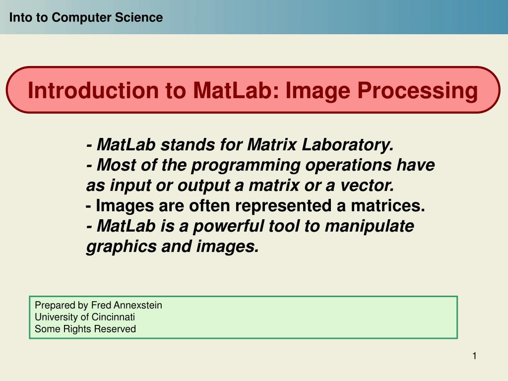 PPT - Introduction to MatLab: Image Processing PowerPoint Presentation - ID:1833053