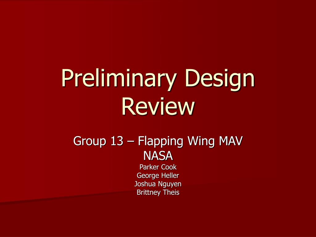 PPT - Preliminary Design Review PowerPoint Presentation, free download ...