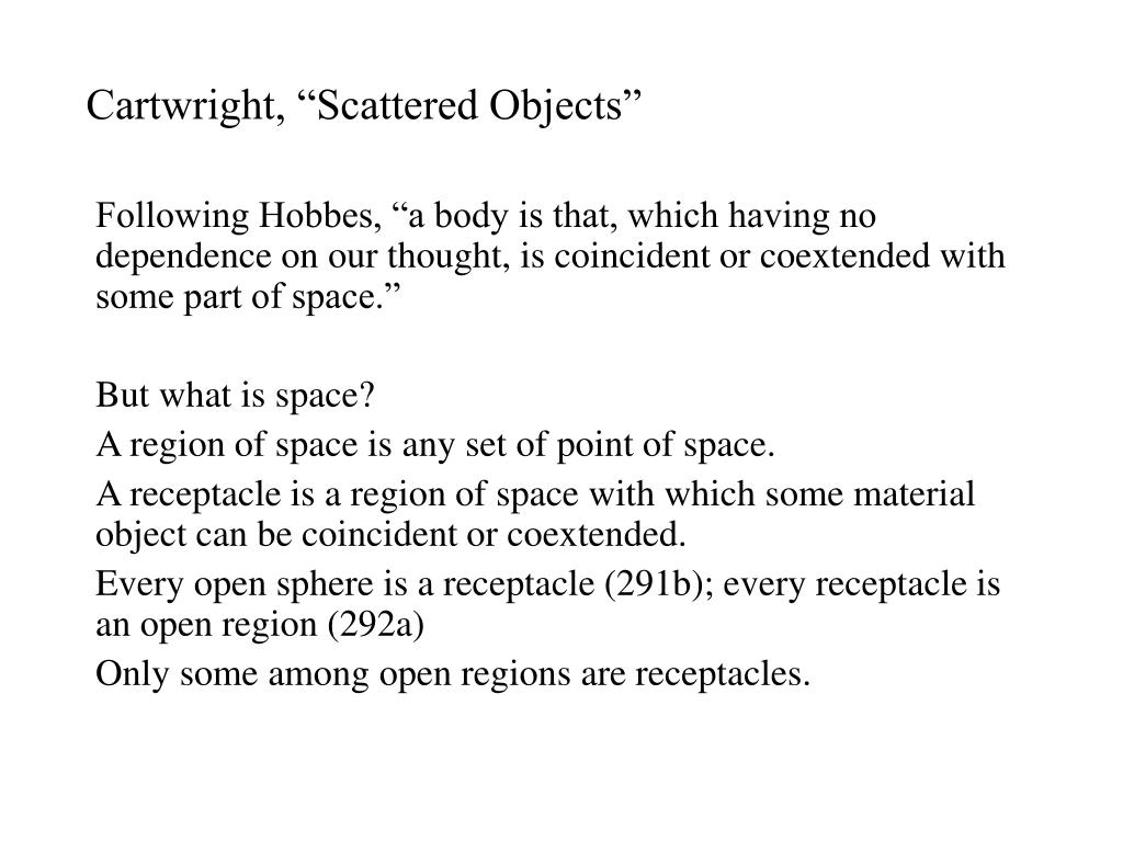 PPT - Cartwright, “Scattered Objects” PowerPoint Presentation, free ...