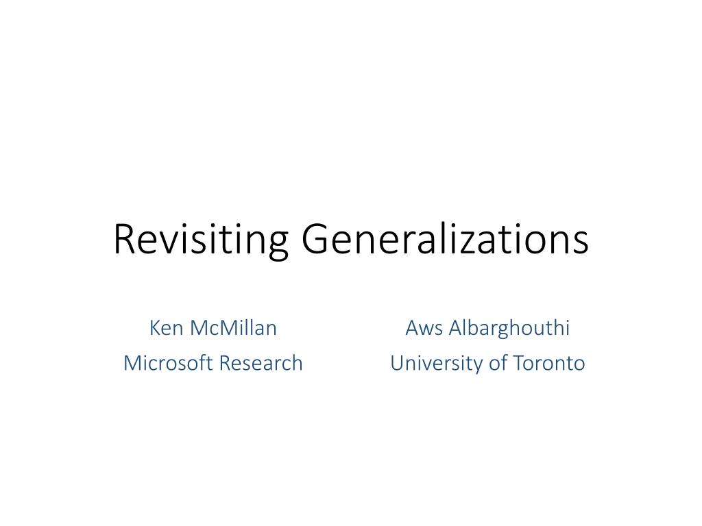 PPT - Revisiting Generalizations PowerPoint Presentation, free download ...