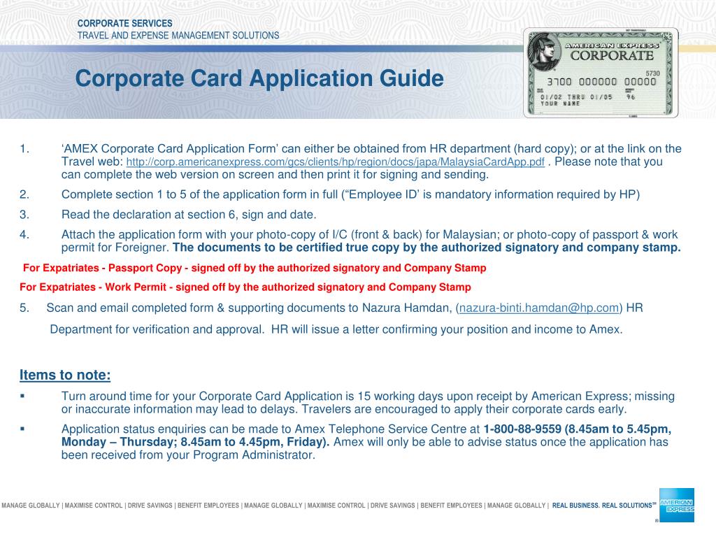 PPT - Corporate Card Application Guide PowerPoint Presentation, free ...