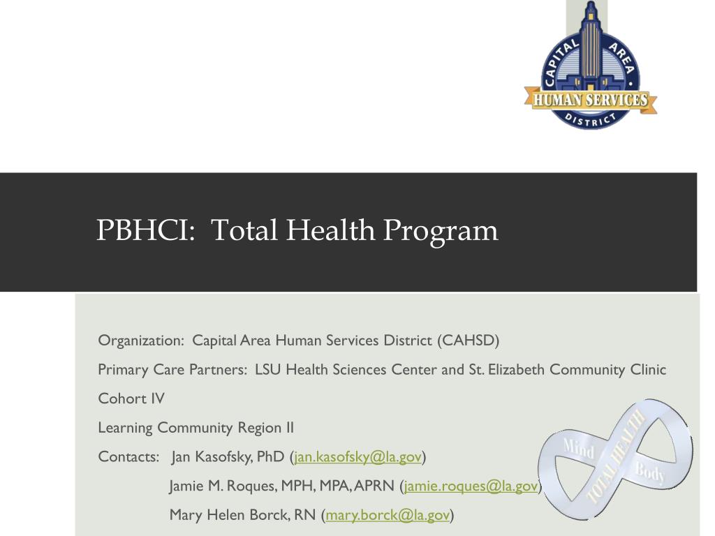 PPT - PBHCI: Total Health Program PowerPoint Presentation, free ...